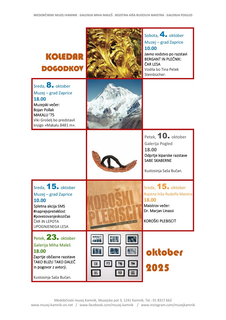 Koledar dogodkov - oktober 2025 - MM:K